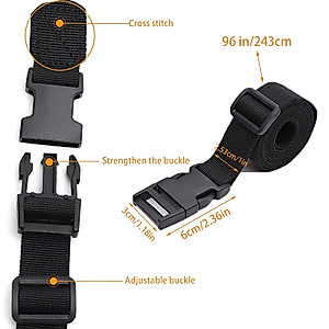 Adjustable Boat Cover Straps with Quick Release Buckles,Heavy Duty Boat Cover Tie Down Straps,Webbing Tightening Straps Suspenders,Belt (1" Wx96 L,6-Pack)