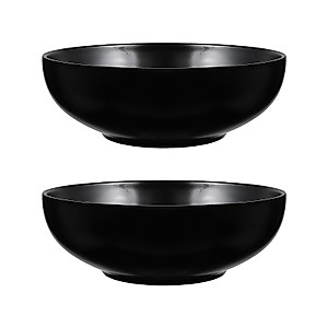 TOPBATHY Melamine Serving Bowls：2pcs Japanese Style Salad Bowls Reusable Mixing Bowls Large Ramen Bowls Deep Soup Bowl for Family Kitchen