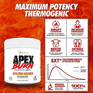 Alpha Lion Apex Burn Weight Loss Supplement, Workout Powder, Natural Thermogenic Calorie Burner, Fat Loss Support, Energy & Focus, Optimize Body Composition (21 Servings, Juicy Mango-Chili Flavor)