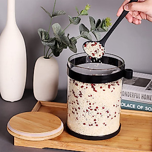 2PCS Large Glass Kitchen Canisters with Spoon and Airtight Bamboo Lids, 100 OZ Glass Storage Container for Flour, Glass Flour and Sugar Jars for Coffee, Rice Storage