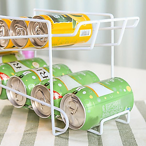 Soda Can Dispenser for Refrigerator:Stackable Can Holder Dispenser Beverage Holder Plastic Refrigerator Organizer Bins for Pantry, Freezer, Kitchen