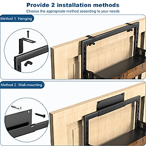 bukfen Over the Door Pantry Organizer, 6-Tier Adjustable Wooden Basket Kitchen Pantry Door Organization and Storage, Heavy-Duty Metal Hanging Kitchen Spice Rack,D6.3 x W17.71 x H50.60 inch,1 Pack