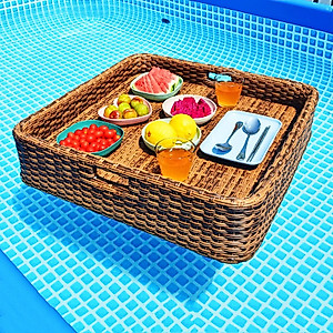 ENPAP Deluxe Floating Tray for Pool, Swimming Pool Floating Tray Table & Bar, Family Size Floating Refreshments Holding Tray for Snacks and Drinks (Size : 80cm)