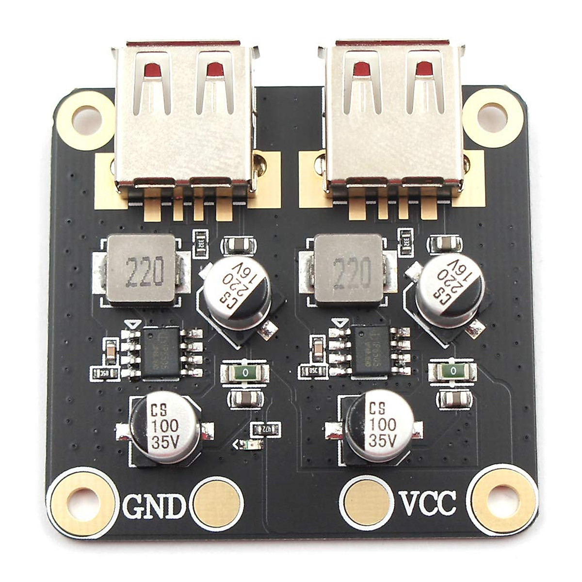 (2 Pack) JacobsParts 48W Dual USB QC 3.0 Fast Charge Step-Down Buck Module Power 12V 24V DC Input