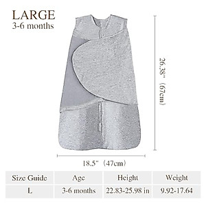 Ftikvo Swaddle-Blanket Baby Girl & Boy Swaddles Newborn Infant Transition Safe Wrap Blankets Breathable (Grey, 3-6 Month)