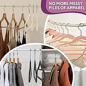 PUREVACY Velvet Non Slip Hangers Rose Gold 17.5", Pack of 25 Slim Velvet Hangers, Durable and Thin Velvet Coated Hangers for Clothes, Lightweight Velvet Hangers with Rose Gold Hooks