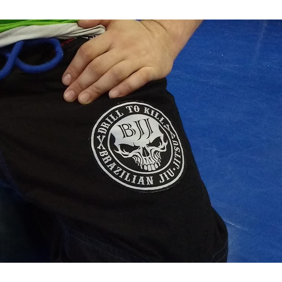 Gi Store Rocks! BJJ Patches Set of Two Drill to Kill 4.7 and 9.8 inches sew on Jiu Jitsu GIS Patch Design for - Womens Gi Gifts Him, GS-0011224