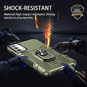 CCSmall for Samsung Galaxy Note20 Case with Metal Ring Kickstand for Women & Men, Heavy-Duty Protection Shockproof Bumper Cover Case for Samsung Galaxy Note 20 TY Green