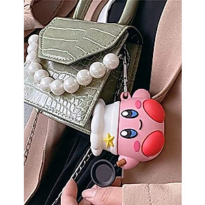 Funny Case Compatible with New Apple AirPods (3rd Generation) Anime Cool Kawaii Food Cover Silicone Shell Anti-Fall Cases for New Apple AirPods 2021 with The Carabiner for Men Women Pink Monster