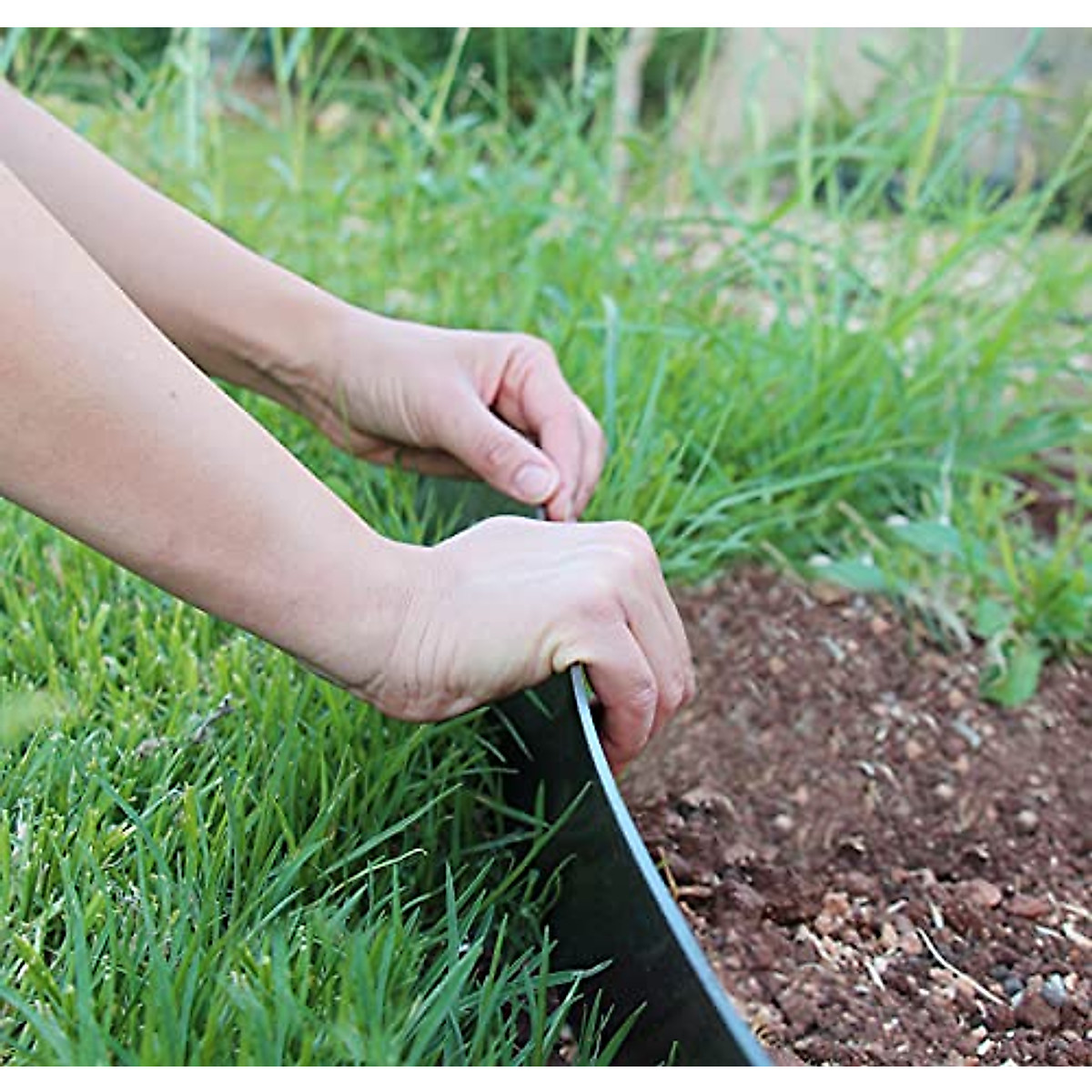 TABOR TOOLS Terrace Board, Landscape Edging Coil, Grass Barrier, Bender Board, Garden Liner, 1/10" = 0.1" Inch Thickness, 5 Inch High. ES33. (Brown, 20 FT)