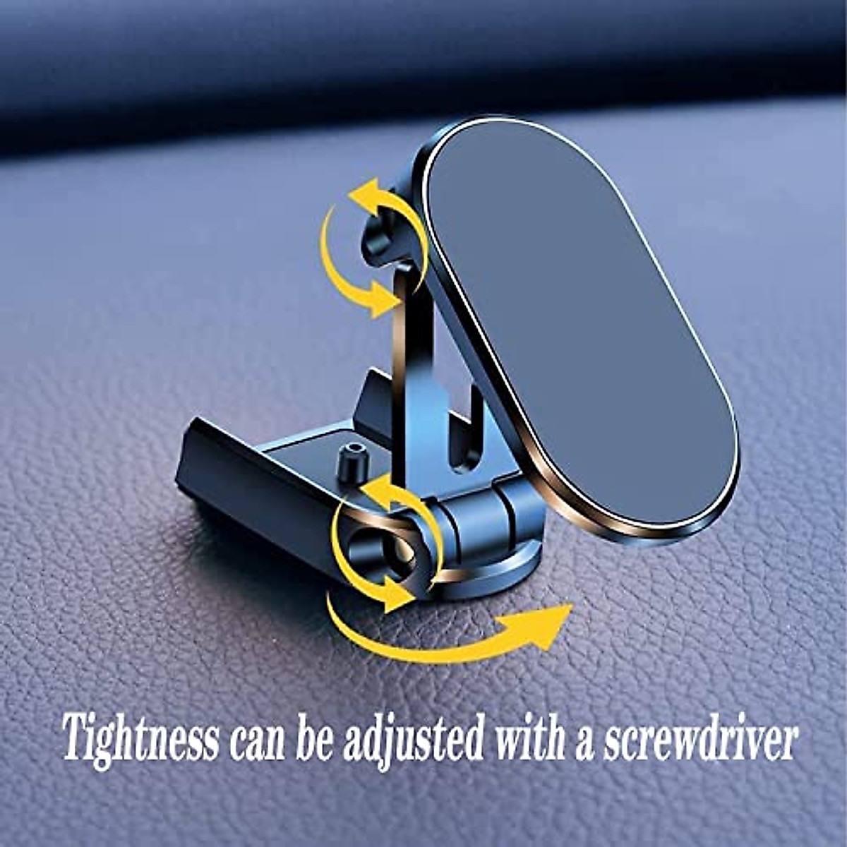 LUOBO Alloy Folding Magnetic Car Phone Holder, 2023 New Magnetic Phone Holder for Car, Magnetic 360° Car Phone Holder Stand Dashboard Folding Bracket Universal (Black)