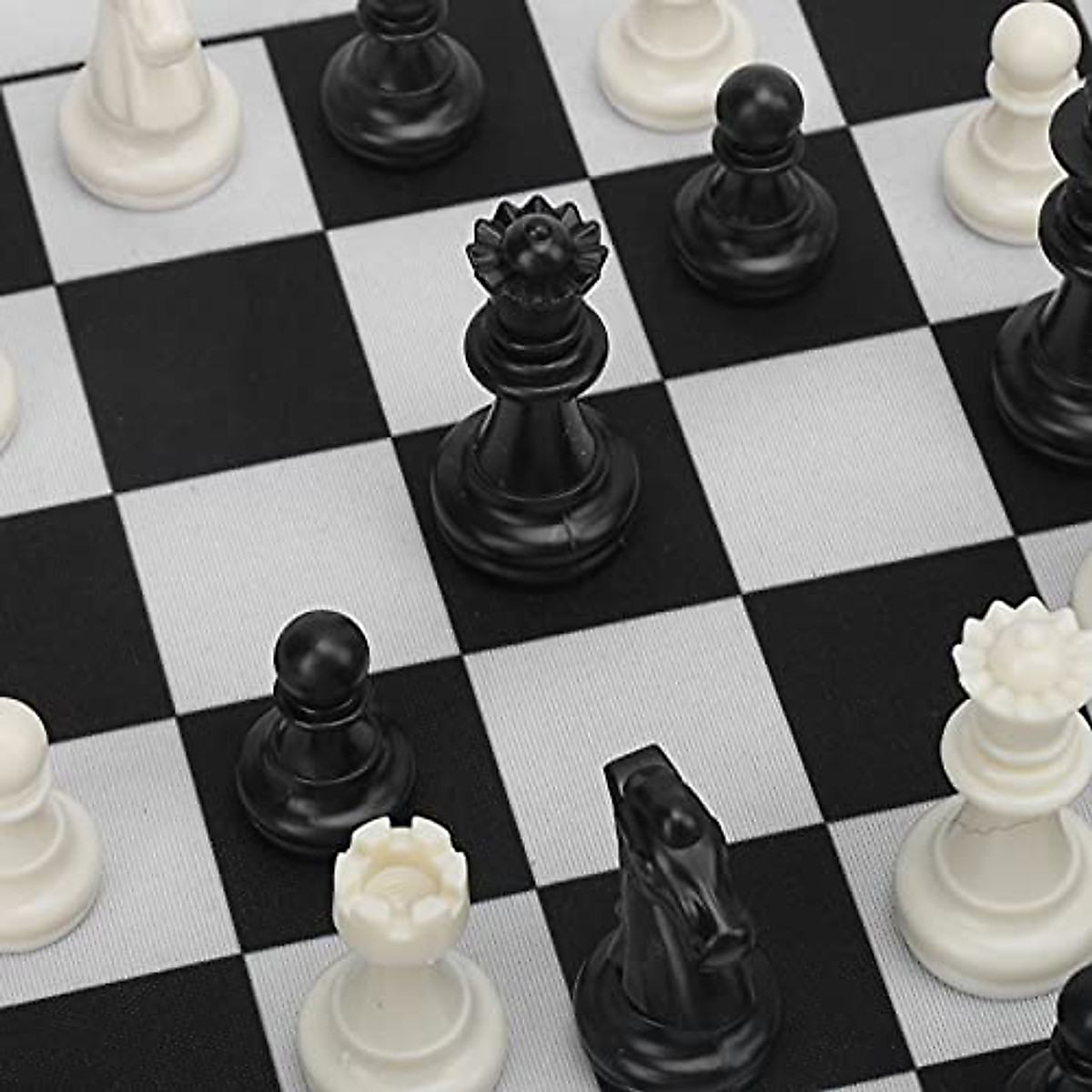 01 International Standard Chess Competition King, Compact Shape Quality Rubber International Standard Chess Set Portable with Chessboard for Kids for People