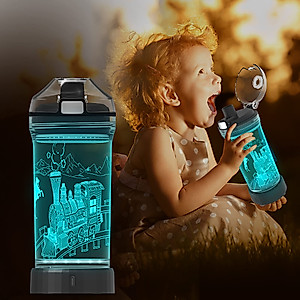 Kids Water Bottle Train Theme + Train Night Light