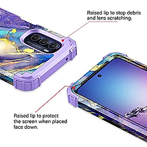 Rancase Compatible with Moto G Stylus 2022 5G/4G Case,Three Layer Heavy Duty Shockproof Protection Hard Plastic Bumper +Soft Silicone Rubber Protective Case for Motorola G Stylus 2022,Purple