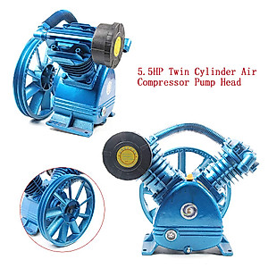 Air Compressor Pump Head, 21CFM 5.5HP Air Compressor Pump Replacement 175Psi V-Type Dual-Cylinder Air Compressor Piston Pump Head, V-0.6/12.5 (US Stock)
