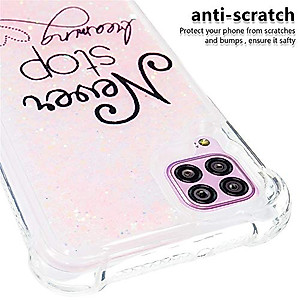 Asdsinfor Huawei P40 Lite Case Fashion Shiny Transparent Soft TPU Creative Cartoon Cute Quicksand with Shiny Flowing Liquid Cover for Huawei P40 Lite Never Stop YB-LS