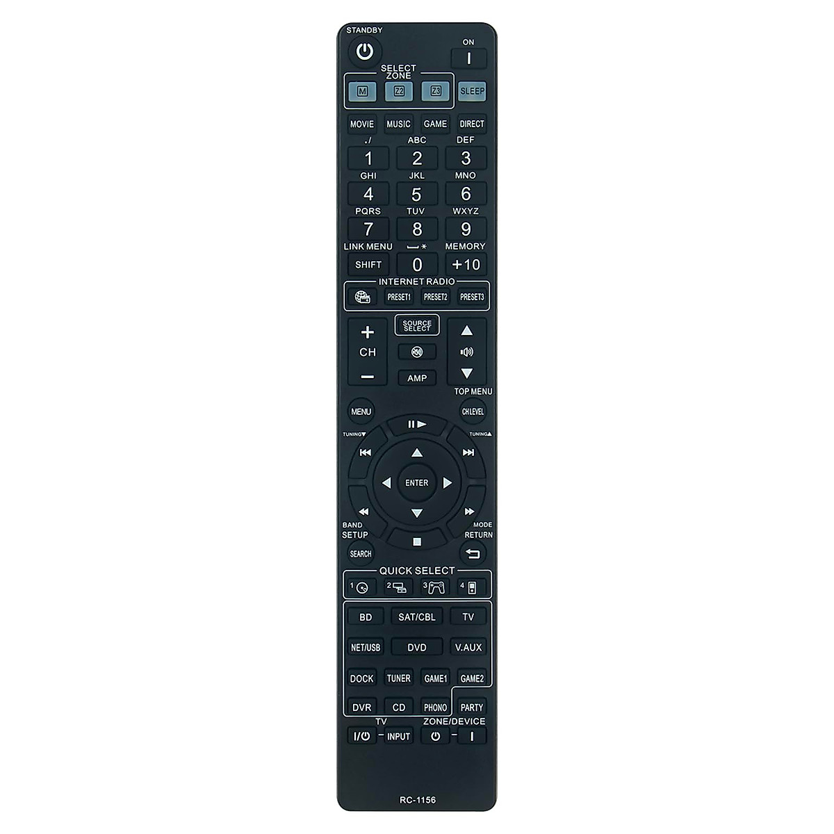 New RC-1156 Remote Control Replacement - WINFLIKE RC-1156 Replace Remote Control fit for DENON Audio Receiver RC-1156 RC1156 AVR1712 AVR1912 AVR2112CI AVR2312CI AVR3312CI Remote Controller