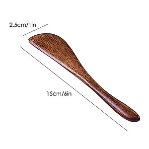 6 Pack Wooden Butter Knife, findTop 6 Inch Condiment Knives Wood Super Handy Kitchen Utensils Peanut Jelly Spreader