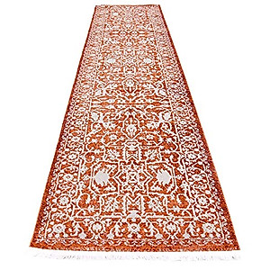 Unique Loom Traditional Classic Intricate Design with Distressed Vintage Detail, Area Rug, 2' 7 x 10' 0 Runner, Terracotta/Ivory