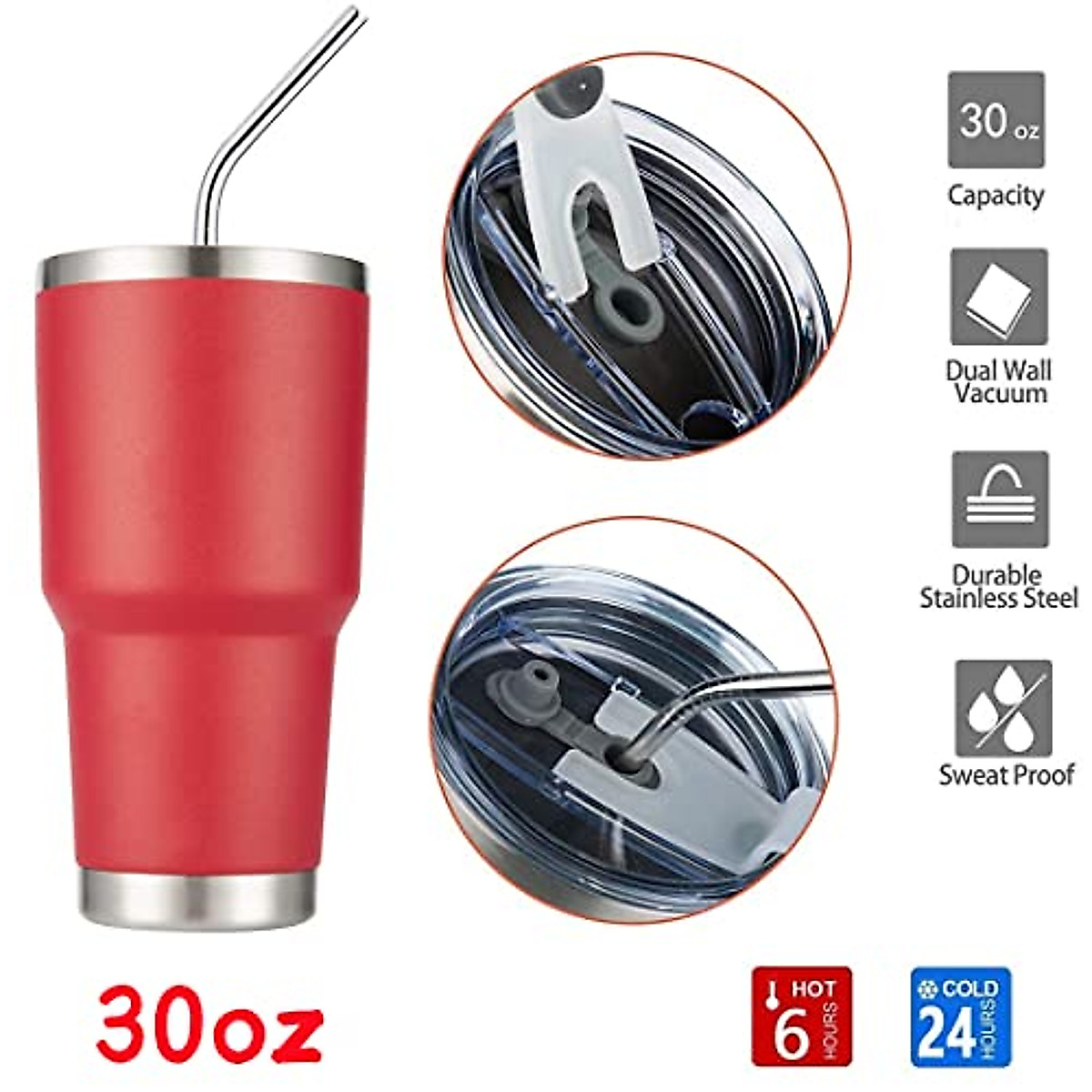 Personalized Photo 20oz 30oz Stainless Steel Tumbler,Custom Coffee Tumbler Cup With Lid And Strawstraw Vacuum Insulated With Text Photo Logo (PERSONALIZED)