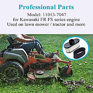 HOODELL 2 Pack 11013-7047 Air Filter with Pre Filter - for Kawasaki FR651V FR691V FR730V Engine Hustler Husqvarna Gravely Lawn Mower Tractor Air Filter