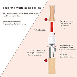 Hanmilar 5 in 1 Keyboard & Earphone Cleaner kit Multifunction Brush for Bluetooth Earphones Case Portable Airpods pro 2 3, Earbuds Tools Corner Gap Duster Keycap Puller Blu tack