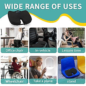 Hip and Butt Support redefined: Long-Lasting Tailbone Chair Cushion The Ultimate Orthopedic Seat Pillow for Coccyx and Sciatica Pain Relief - Say Goodbye to Office Chair Discomfort