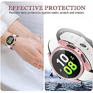 Generic 40mm Case for Samsung Galaxy Watch 5/4 40mm - Screen Protector + Bling Bumper Case - Unisex - Blue - Water Resistant - Solid Theme - Accessorizing & Protecting