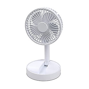 Northern Chill Foldable and Adjustable Fan, for Desks, Floor, and Bedsides, USB and Battery Operated Fan with 2 Speeds, Super Quiet, and Adjustable, Compact and Lightweight for All Occasions (White)