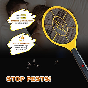 DEVOGUE® Pack of 2 Electric Fly Swatter Bug Zapper Battery Operated Flies Killer Indoor & Outdoor Pest Control Mosquito Zapper and Insect Catcher Racket (Packing May Vary)