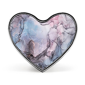 Mixing Acrylic Paints Modern Fluid Alcohol Ink Art Marble Stone Heart Brooch Pin, Unisex Smooth Surface Lapel Tie Pin, Lightweight Badge Jewelry Crafts Decor for Costume Accessory Men Women