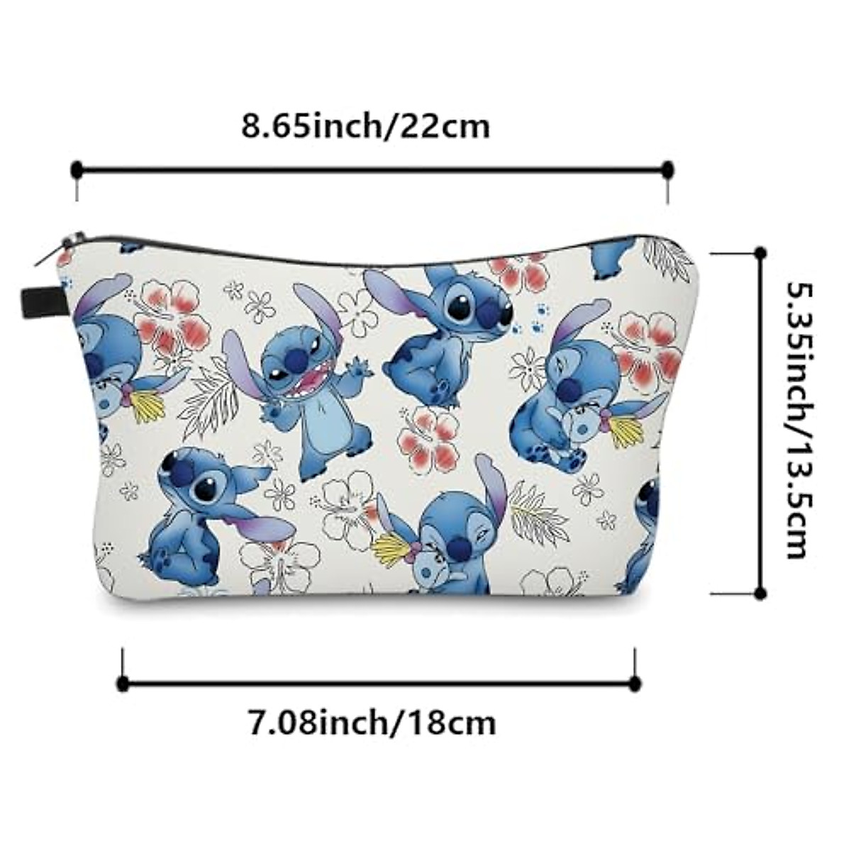 MRSP Cosmetic Bag Makeup bags for women,Small makeup pouch Travel bags for toiletries waterproof (Stitch 02)