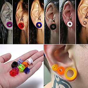 9 Pairs Clear UV Acrylic Screw Doble Flared Ear Plugs Tunnels Expander Ear Gauges Piercing (Gauge=00g(10mm))