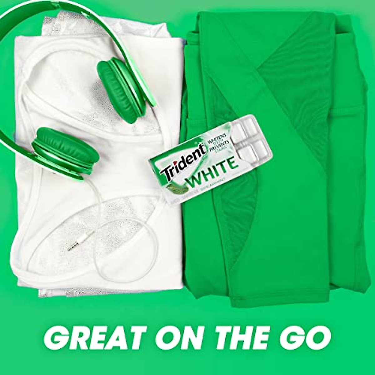 Trident White Spearmint Sugar Free Gum, 9 Pack of 16 Pieces (144 Total Pieces)