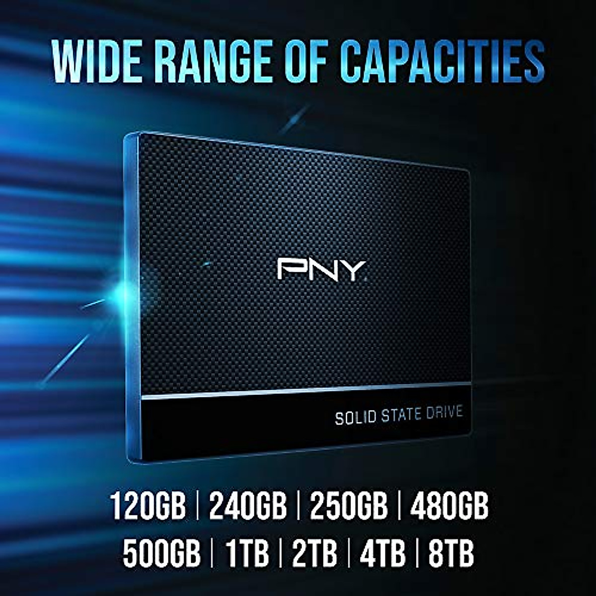 PNY CS900 500GB 3D NAND 2.5" SATA III Internal Solid State Drive (SSD) - (SSD7CS900-500-RB)