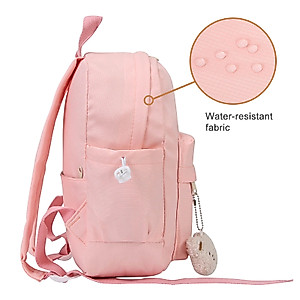 Phaoullzon Girls Mini Backpack Purse for Teens Kids Small Aesthetic Backpacks with Bear Pendant, Pink