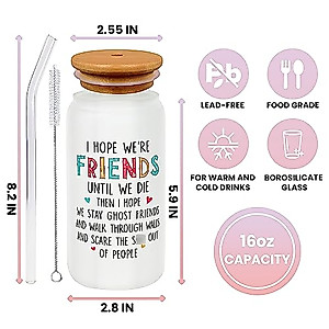 Gifts for Friends Female - Friendship Gifts for Women Friends - Best Friend Birthday Gifts for Women - Inspirational Friend Gifts for Women, Bestie Gifts for Women, BFF Gifts - 16 Oz Friend Can Glass