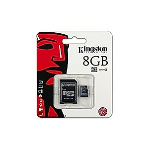 Kingston 8GB Class 4 MicroSDHC Card Flash Memory with SD Adapter SDC4/8GB