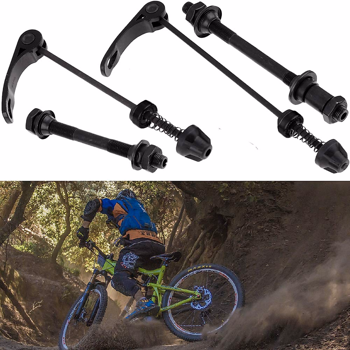 PETIT MANON 1 Pair Bike Quick Release Skewer Axle Wheel Hub Hollow Shaft Front/Rear Set Fit for Mountain Bike, MTB