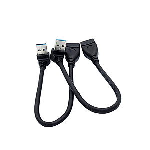 Male to Female Extension Cable - 2Pack USB 3.0 Male to Female Adapter 7.9inches (20cm)