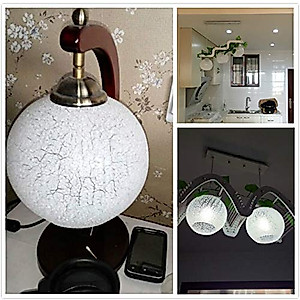 ANYE Milky White Crack Globe Glass Lamp Shade for Pendant Lights Chandelier and Other Compatible Lamps