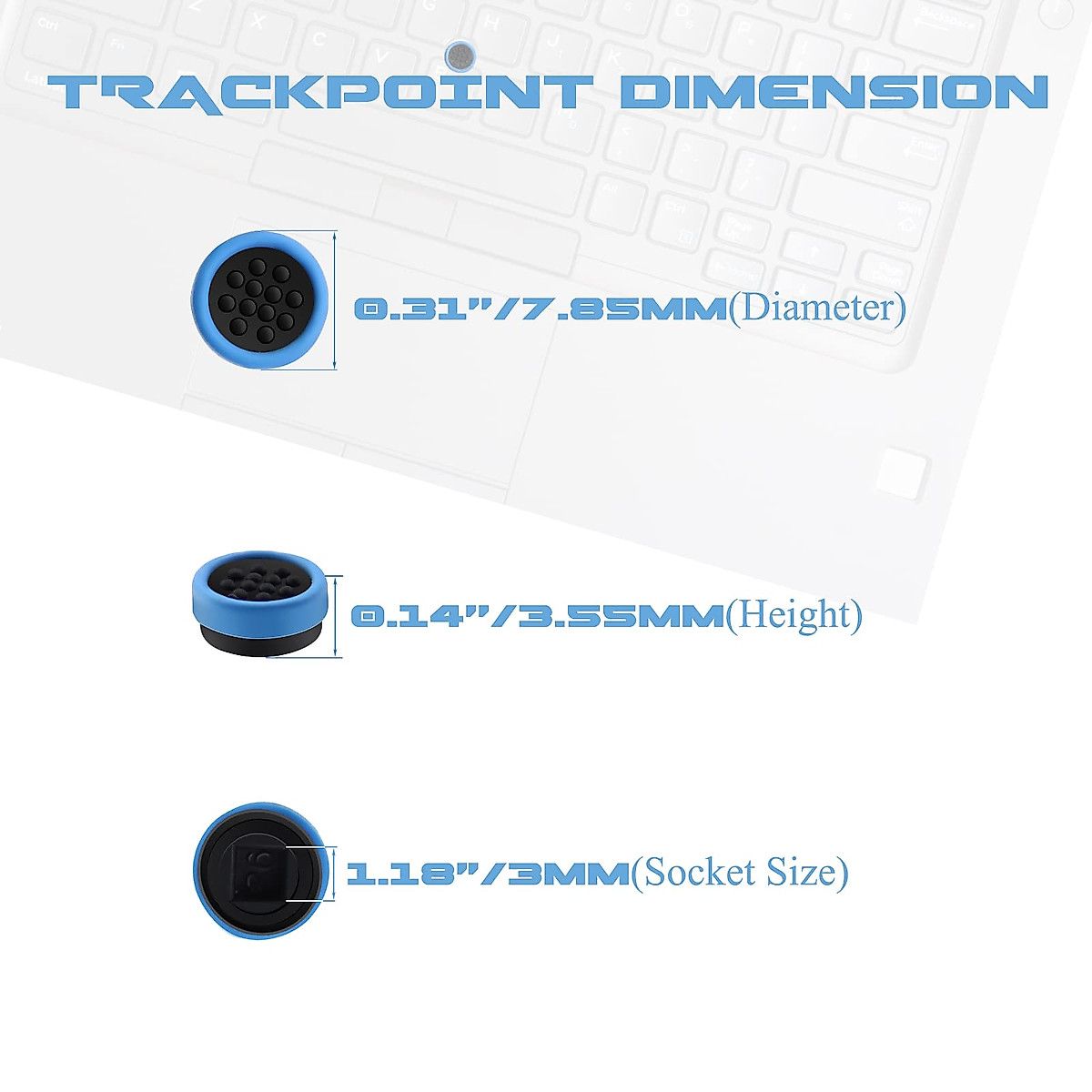 LeFix 2 x Replacement Trackpoint Caps Mouse Pointing Stick for Dell E6400 E6410 E6420 E6430 E4300 E4310 E5410 E5500 E7240 E7440 E7250 E7450