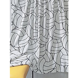 Niopos Volleyball Blanket Volleyball Gifts for Girls Teens Volleyball Stuff Lovers Team Gifts White Volleyball Fleece Blankets Girls Women (Light Black and White, 40x50 inch, Volleyball-Stripe)