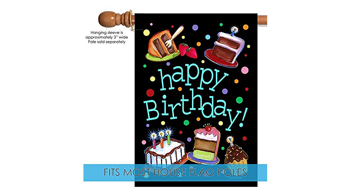 Toland Happy Birthday Flag | Double Sided Outdoor House Decor