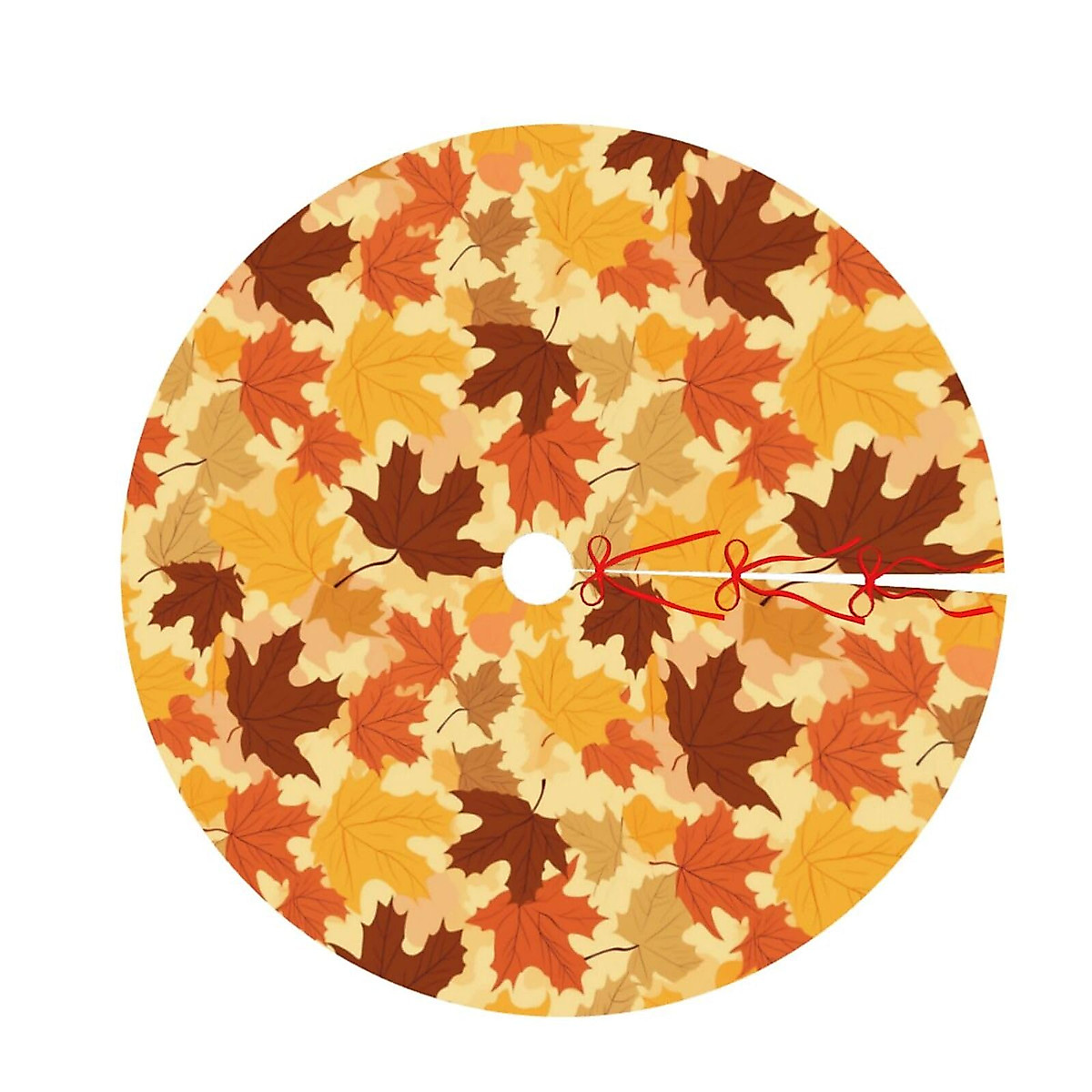 Dewoofly Fall Maple Leaf Nut Tree Skirts Xmas Ornaments, Seasonal Leave Tree Skirt for Christmas Party Holiday All Occasions 30"