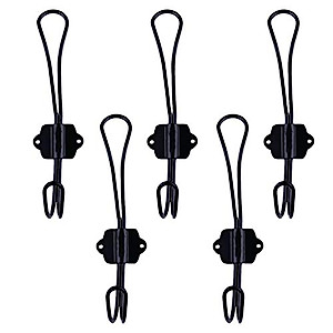 VORCOOL Metal Coat Rack 5Pcs Wall Mounted Dual Coat Hooks Metal Wall Hooks Robe Hook Rustic Double Hooks Coat Hanger for Scarf Bag Towel Key Cap Cup Hat Wall Mount Clothes Rack