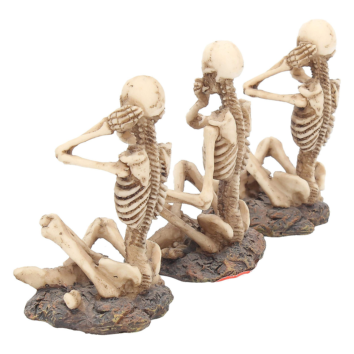 Nemesis Now AL50292 See No, Hear No, Speak No Skeletons Figurine, Ivory