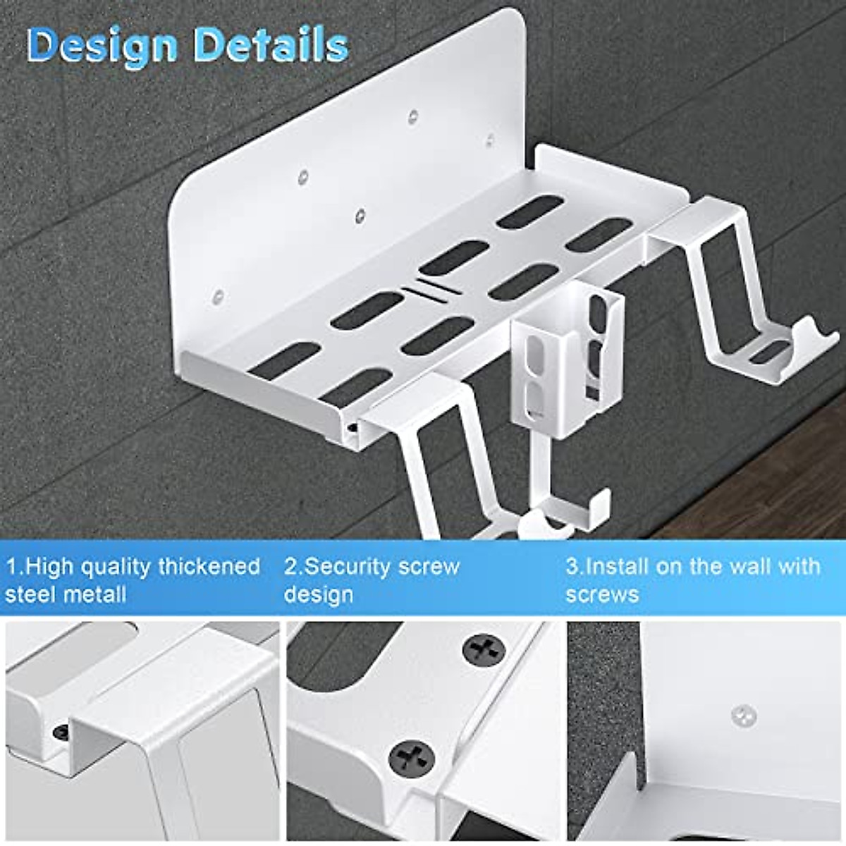 Allnice PS5 Wall Mount, 5 IN 1 Playstation 5 Wall Mount (Disc and Digital Edition) Wall Bracket for Playstation 5 with Detachable Controller Holder & Headphone Hanger & Remote Control Bracket