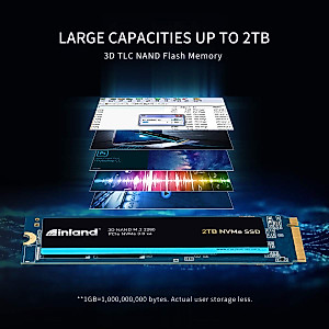 INLAND Premium 2TB SSD M.2 2280 PCIe NVMe 3.0 x4 TLC 3D NAND Internal Solid State Drive, Read/Write Speed up to 3200MB/s and 2900MB/s, 3200 TBW
