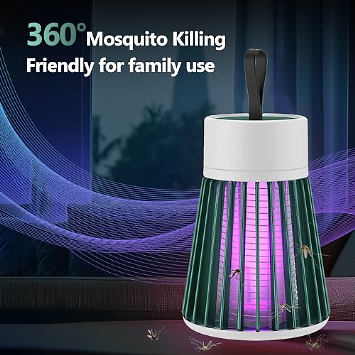 Bug Zapper Indoor Mosquito Dunks Mosquito Zapper Fly Traps Outdoor Fruit Fly Traps Portable Flying Insect Trap for Patio Garden Home Picnic Camping Green